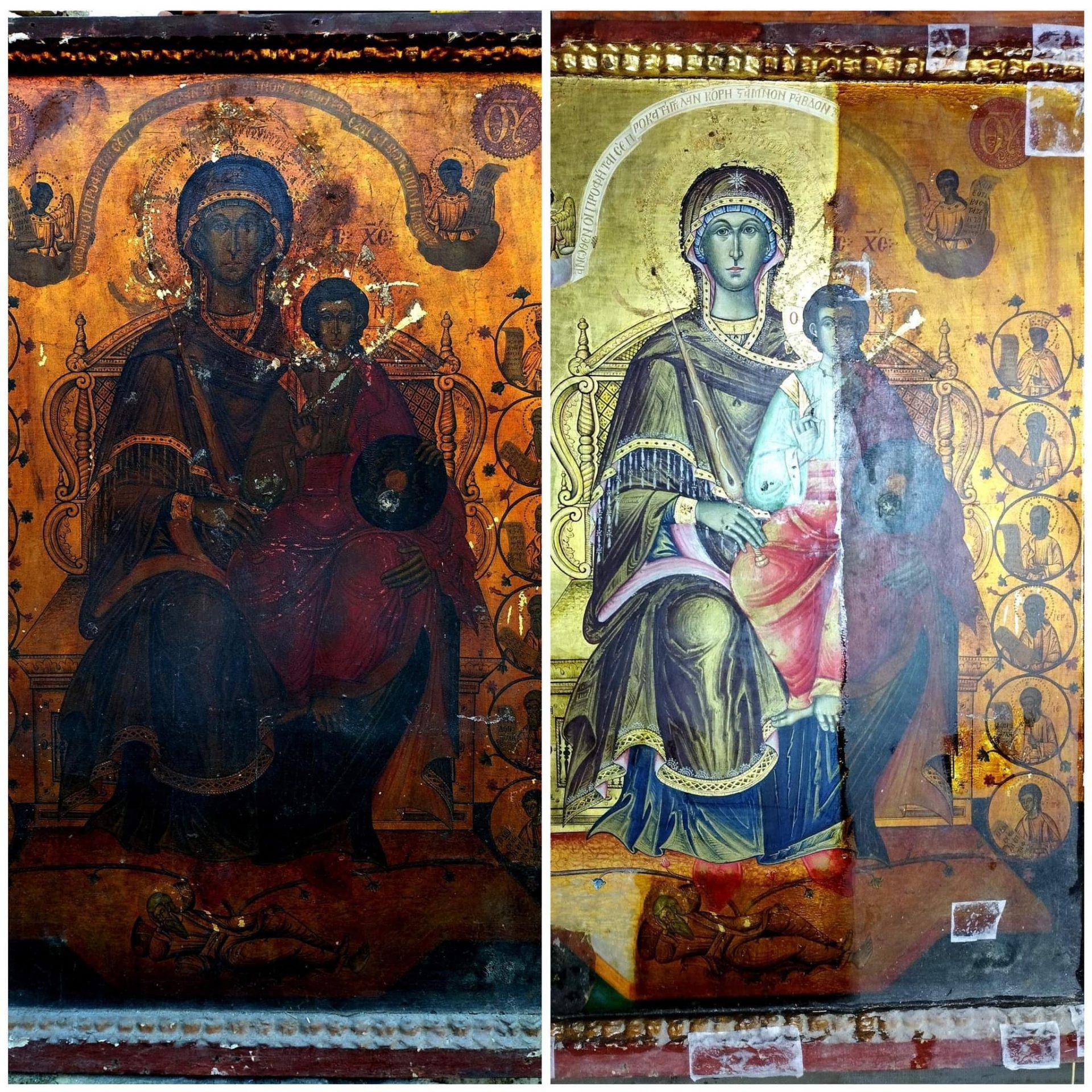 Nxirret nga errësira e kohës ikona “Shën Mëria mbi fron” - PO.al